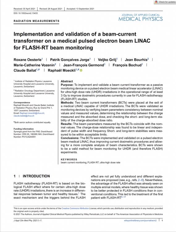Implementation and validation of a beam-current transformer on a medical pulsed electron beam ...